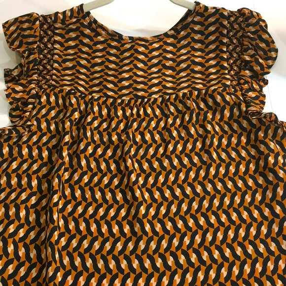 FRENCH DESIGNER | Tops | Modern Pattern Chiffon Blouse | Poshmark